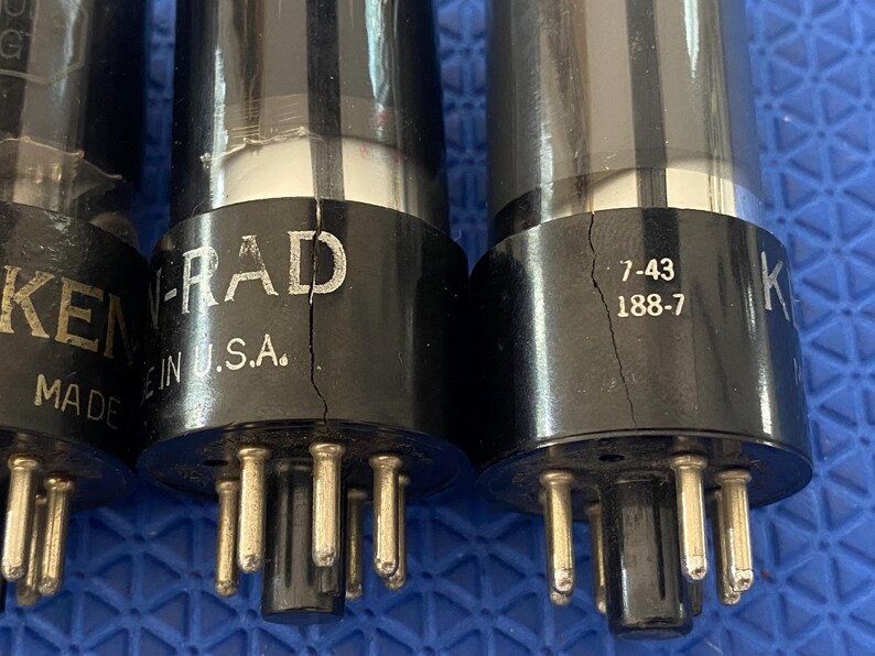 4 Ken-rad 50L6 50L6GT Vacuum Tubes Valves Black / Gray Glass Lot of ...