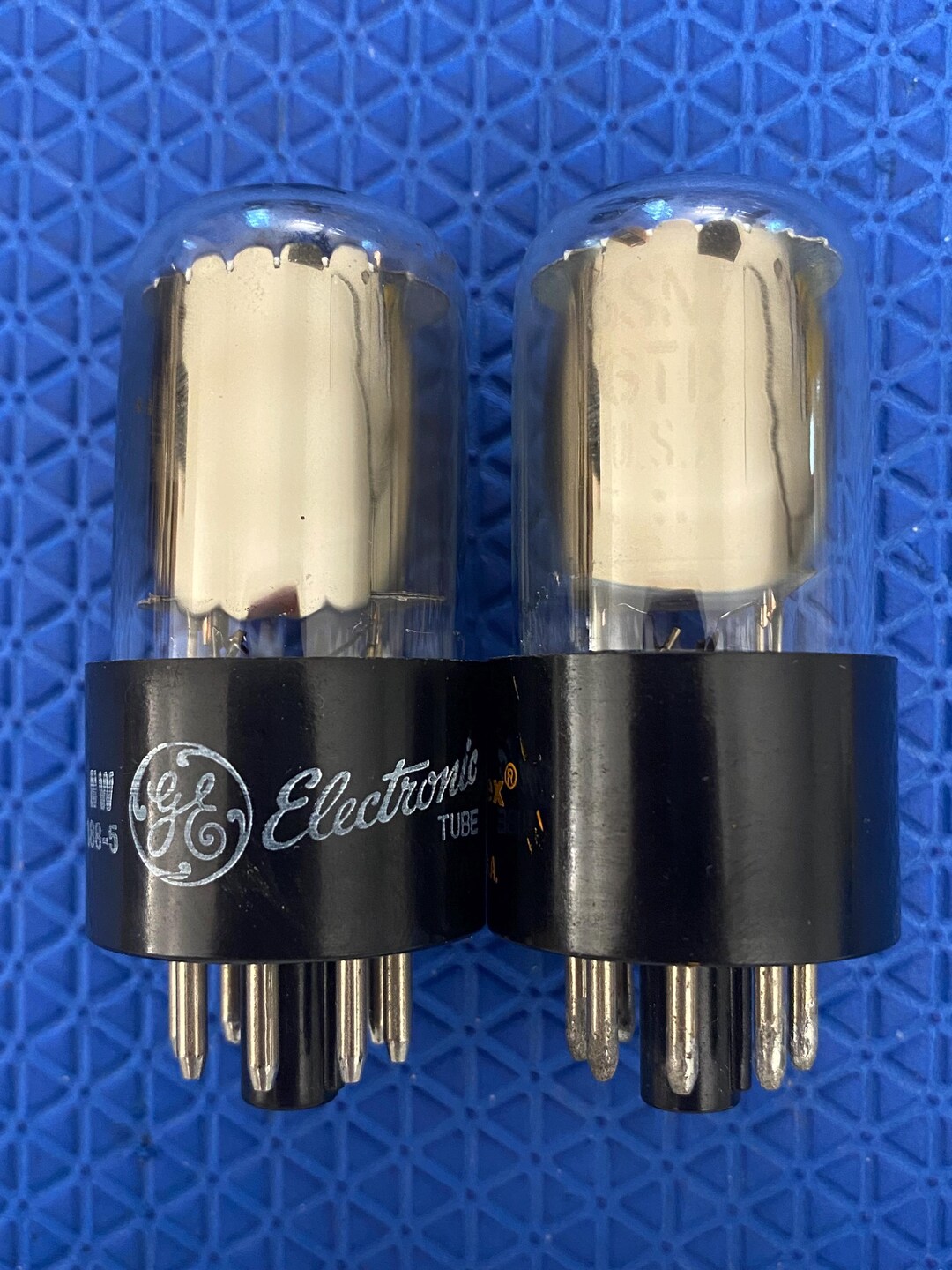 Matched Pair General Electric GE 6SN7 6SN7GTB Vacuum Tubes Copper ...