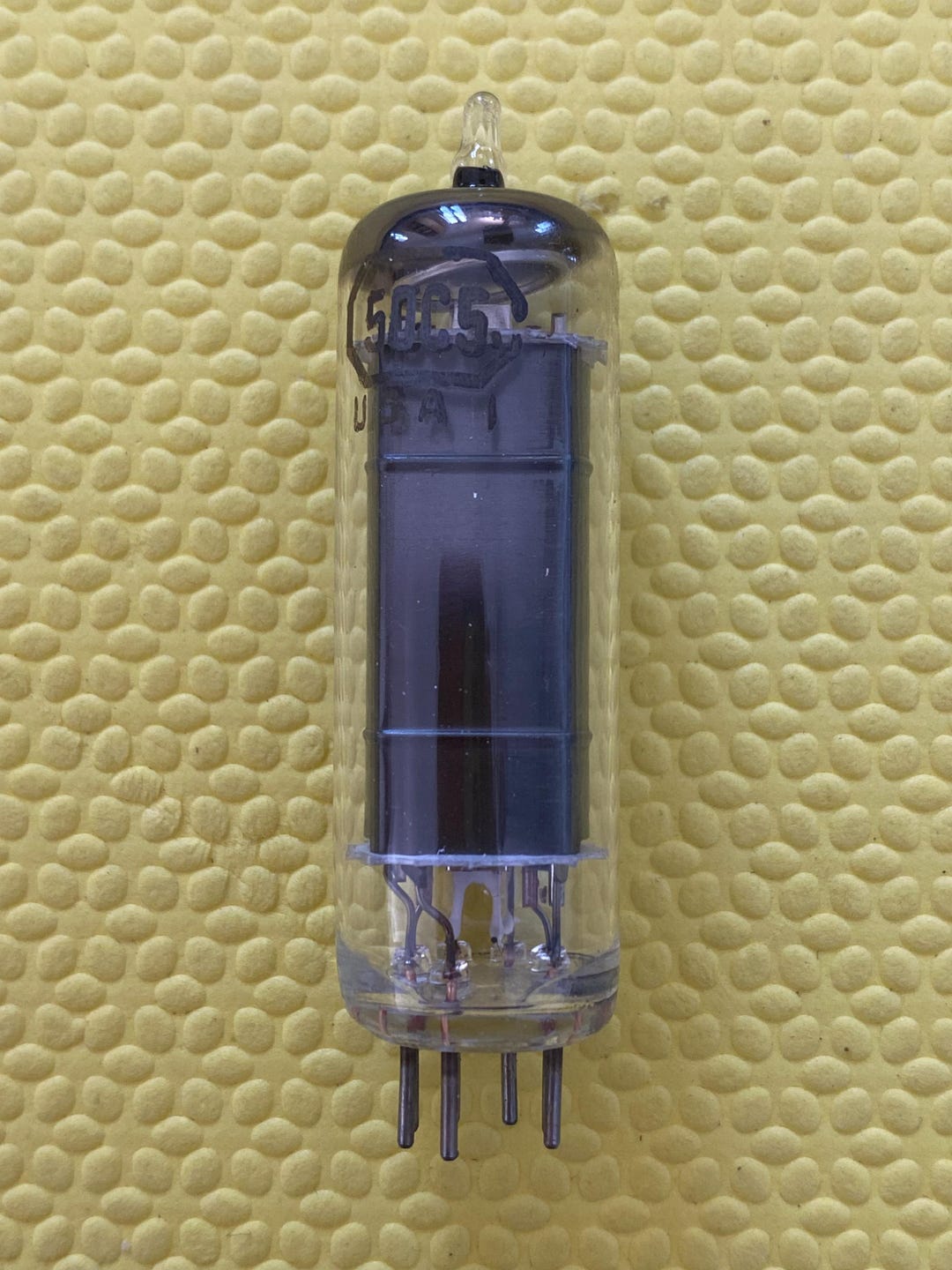 Tung-sol 50C5 Vacuum Tube Valve Shiny Black Plates 2 Horizontal Ribs O ...