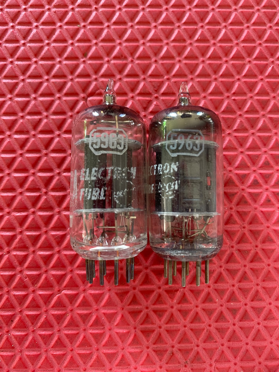 Matched Pair RCA 5963 12AU7 12AU7A Vacuum Tubes Valves Black Plate ...