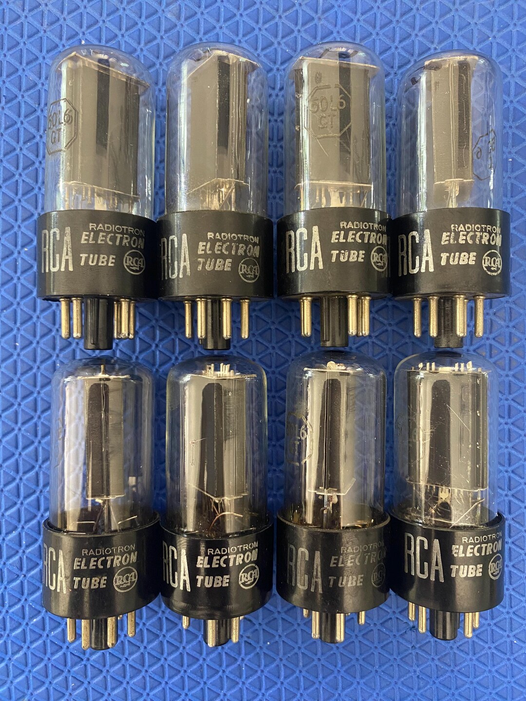 8 RCA 50L6 50L6GT Vacuum Tubes Valves Black Plate Clear Bottle Lot of ...