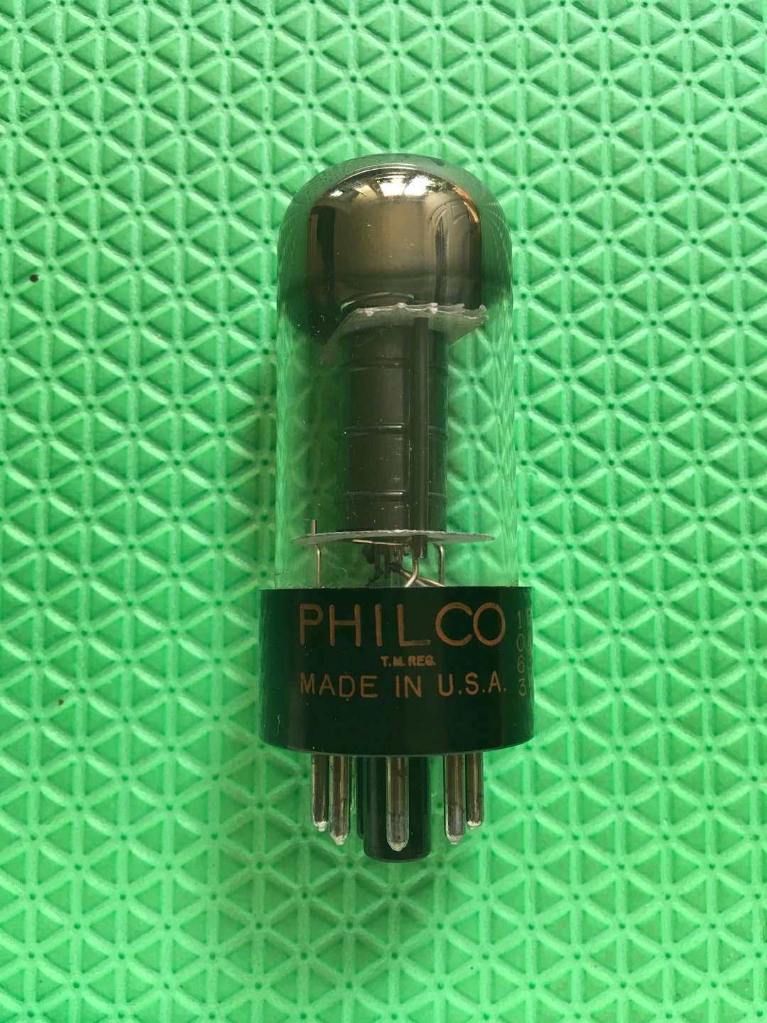 Philco Sylvania 6K6 6K6GT Vacuum Tube Valve Black Plate Silver Top Nos ...
