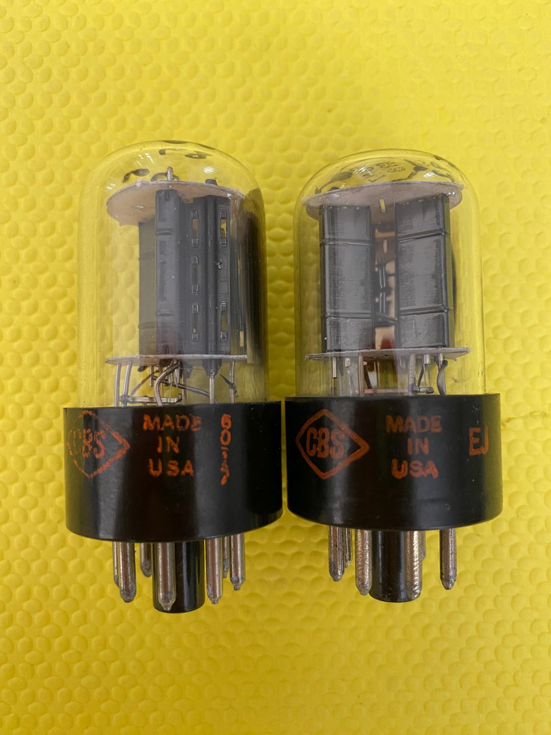 Matched Pair CBS 6SN7GTB 6SN7 Vacuum Tubes Valves Black Wing Plate ...