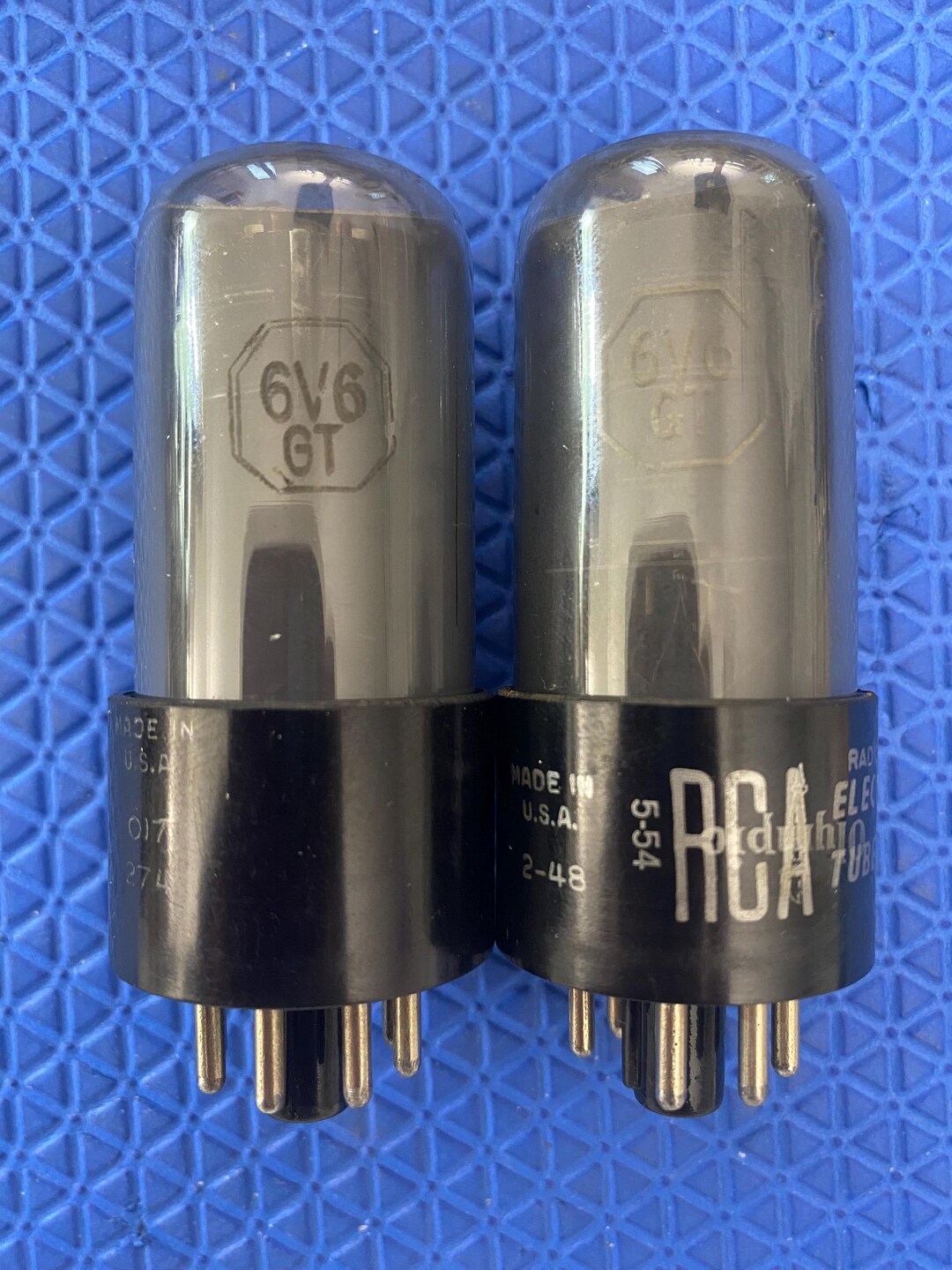 Matched Pair RCA 6V6 6V6GT Gray Glass Vacuum Tubes Valves - Etsy