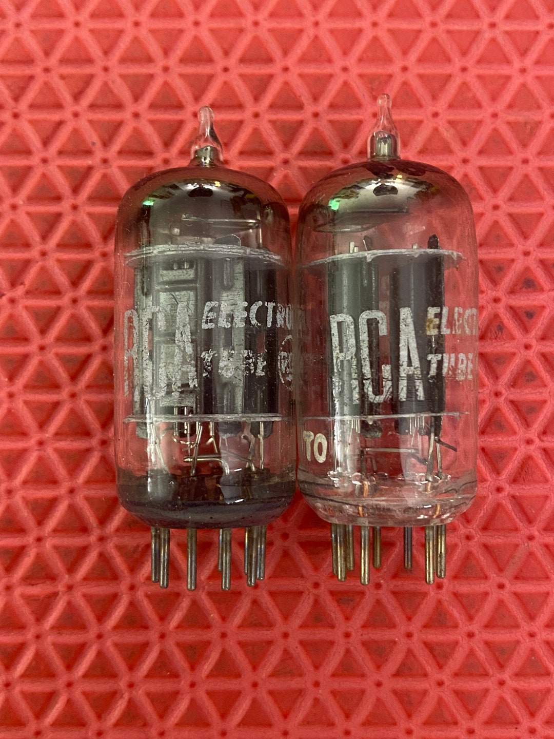 Matched Pair RCA 5963 12AU7 12AU7A Vacuum Tubes Valves Black Plate ...