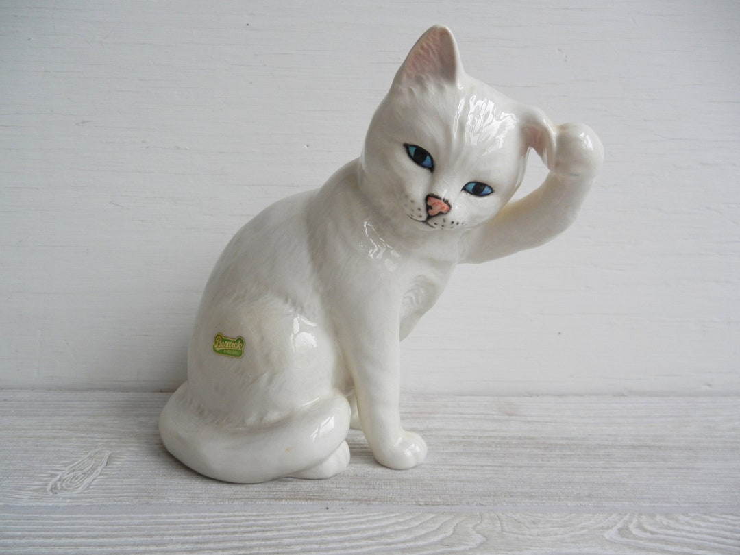 Vintage 1960's Beswick Porcelain White Cat Figurine 1877 - Etsy