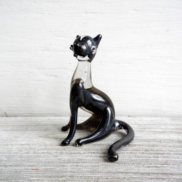 Glass Cat Figurine - Etsy