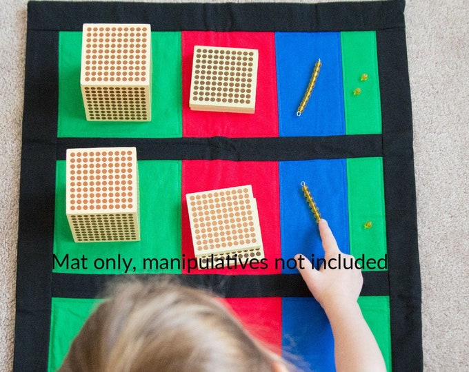 Montessori, Mat for Golden Bead Operations, Montessori, Montessori Math ...