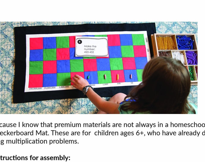 Montessori, Printable Multiplication Checkerboard Mat, Montessori Math ...