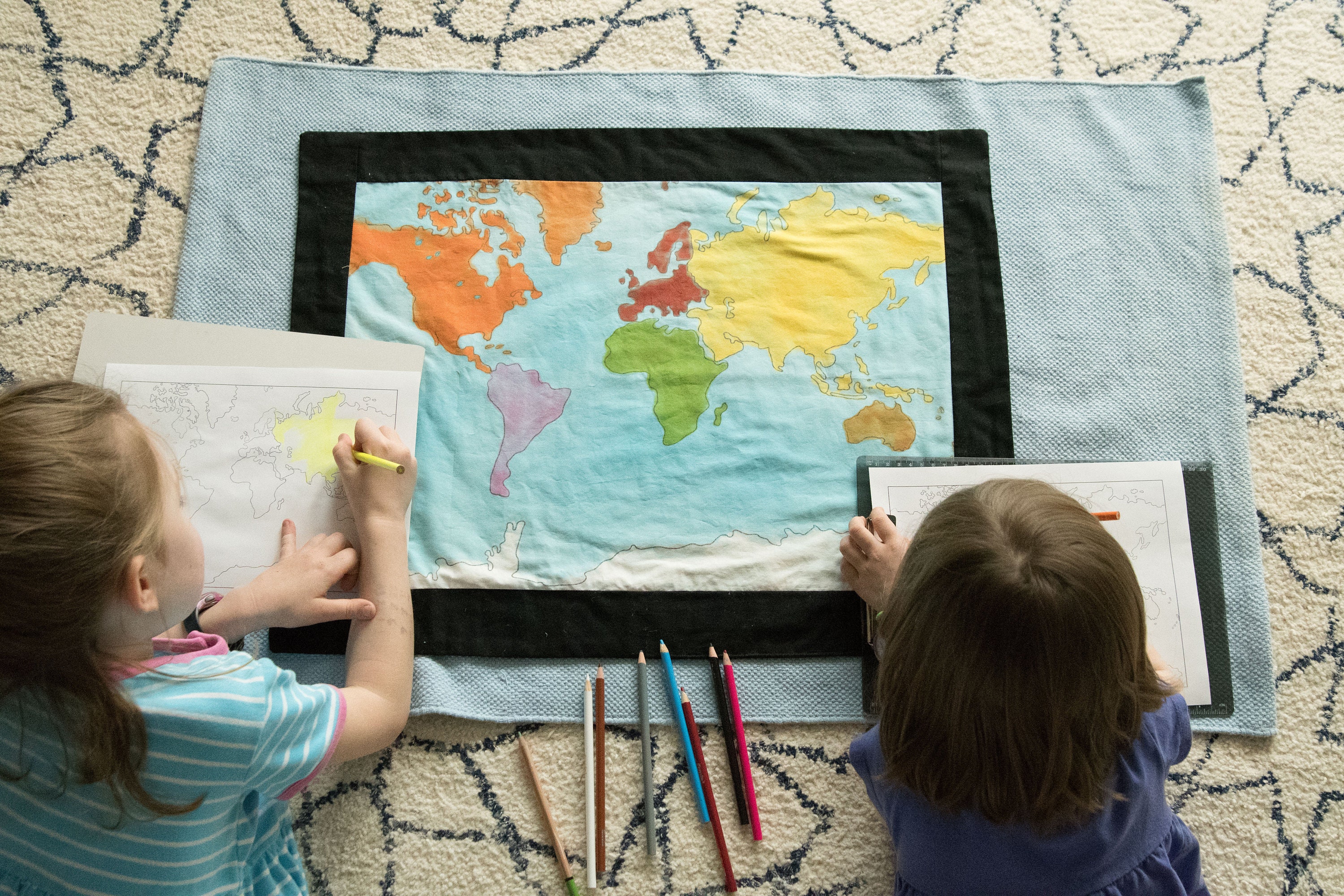 Montessori Map Coloring Pages Montessori Map Work Montessori - Etsy ...