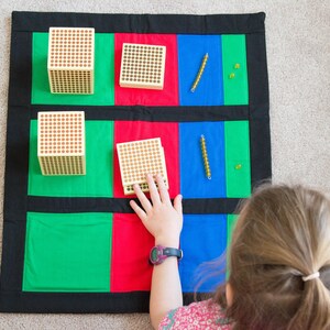 Montessori, Mat for Golden Bead Operations, Montessori, Montessori Math ...
