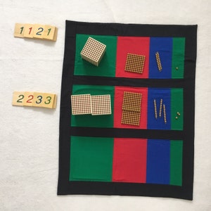 Montessori, Mat for Golden Bead Operations, Montessori, Montessori Math ...