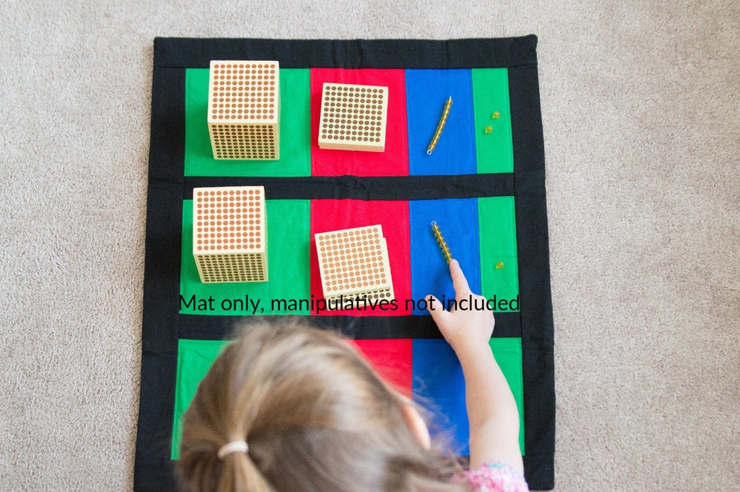 Montessori, Mat for Golden Bead Operations, Montessori, Montessori Math ...