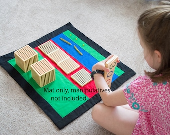 Montessori, Mat for Golden Bead Operations, Montessori, Montessori Math ...