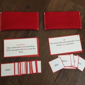 Fabric Elementary Montessori Grammar Box Set, Sorting Mats With Filling ...