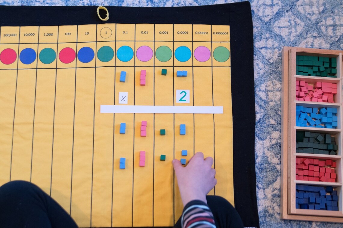 Montessori Decimal Fraction Board Mat Fraction Decimal | Etsy