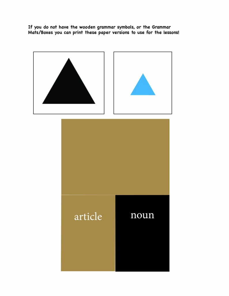 Montessori Montessori Article Lessons Montessori Grammar - Etsy