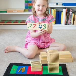 Montessori, Mat for Golden Bead Operations, Montessori, Montessori Math ...