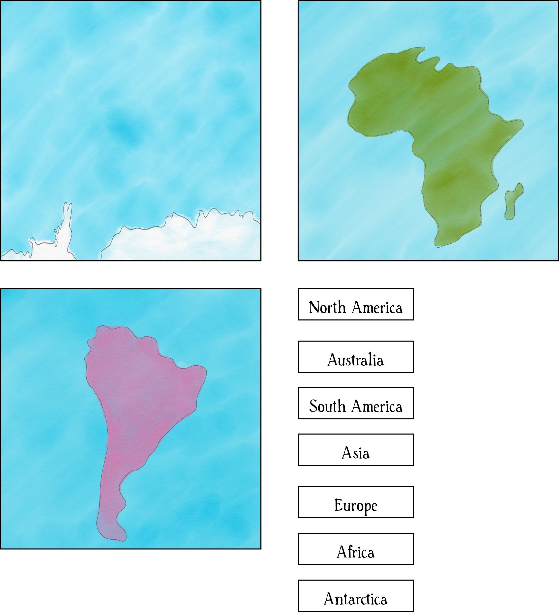 Montessori Map Coloring Pages Montessori Map Work Montessori - Etsy ...