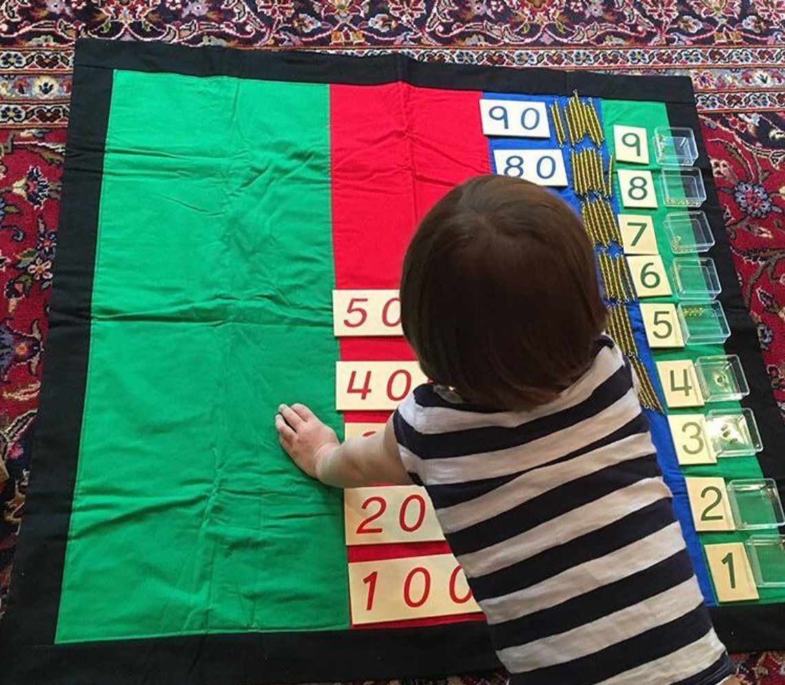 Montessori Math Montessori 45-layout Mat Montessori Golden - Etsy