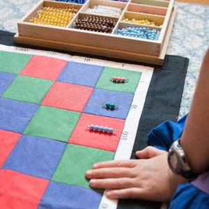 Montessori, Multiplication Checkerboard Mat, Organic Cotton, Quilted ...