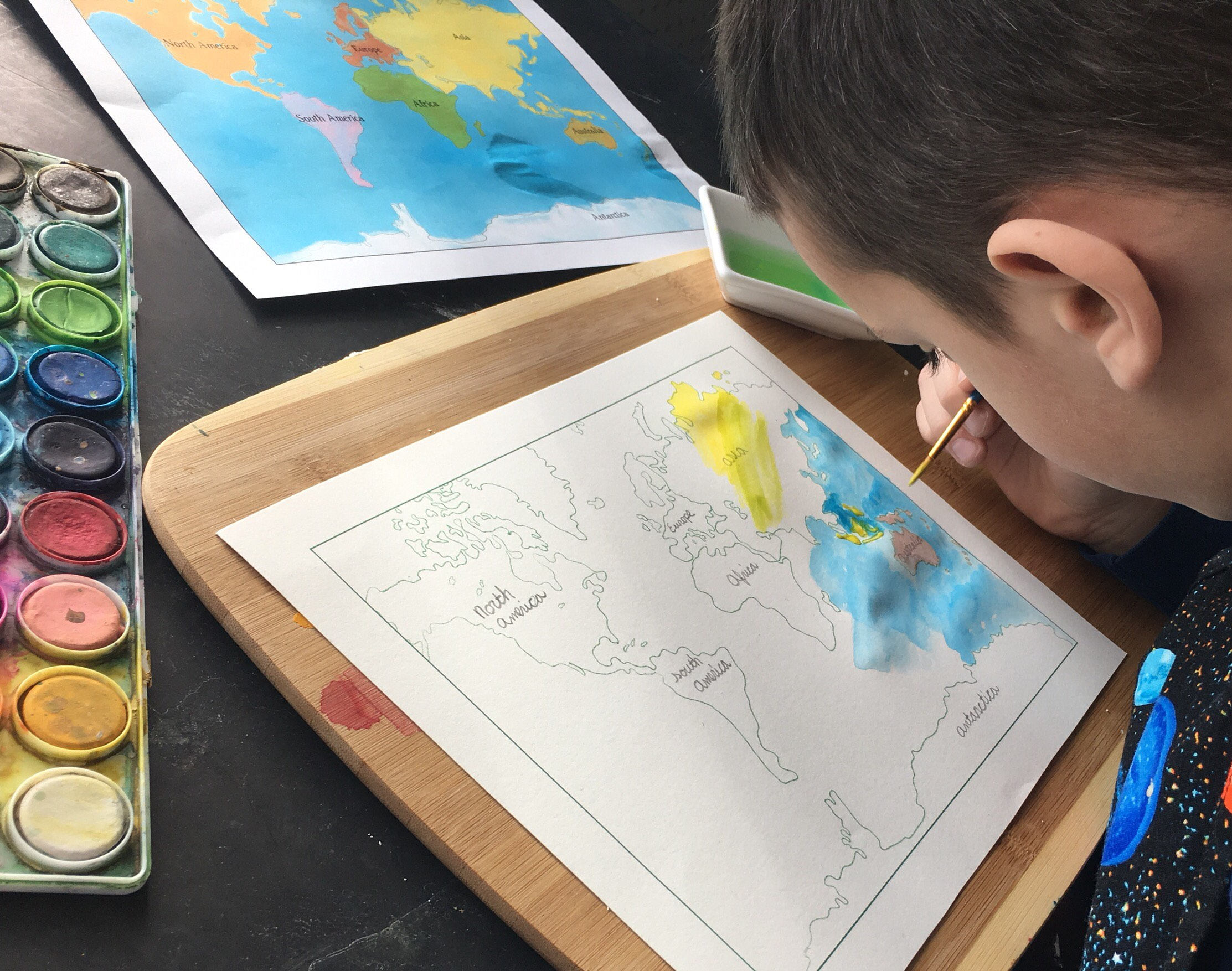 Montessori Map Coloring Pages Montessori Map Work Montessori - Etsy ...