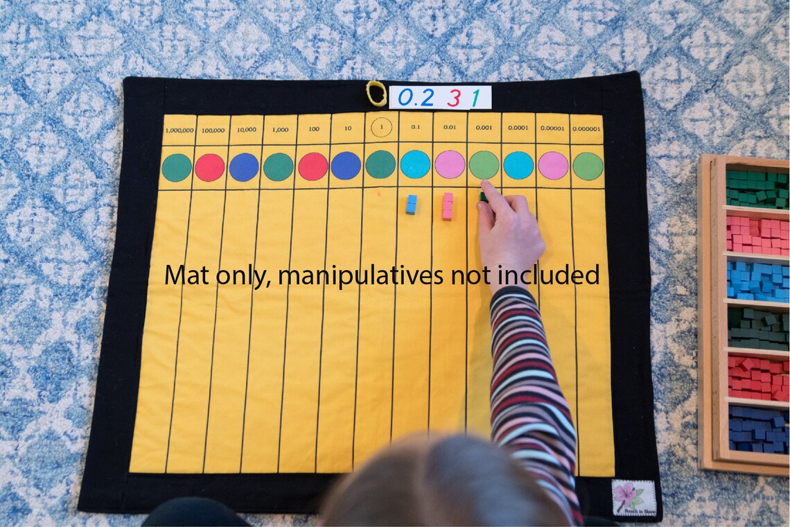 Montessori Decimal Fraction Board Mat Fraction Decimal - Etsy