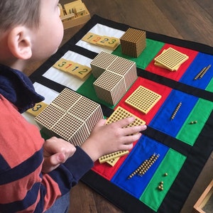 Montessori, Mat for Golden Bead Equations With Number Column ...