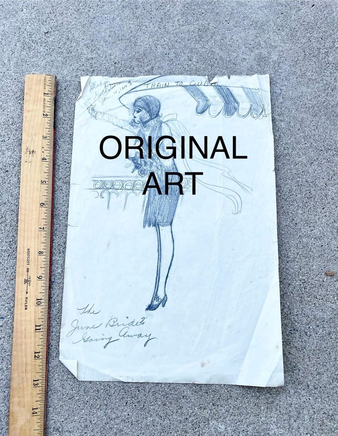 Vintage 1920s Original Gladys Goldstein San Francisco Flapper Drawing ...