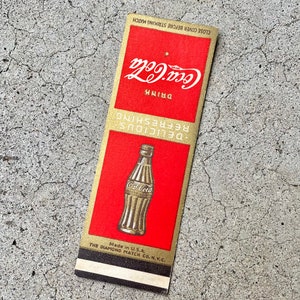 Vintage Salesman Sample Drink Coca-cola Gold Matchbook Cover - Etsy