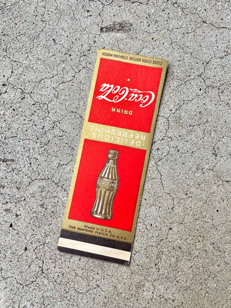 Vintage Salesman Sample Drink Coca-cola Gold Matchbook Cover - Etsy