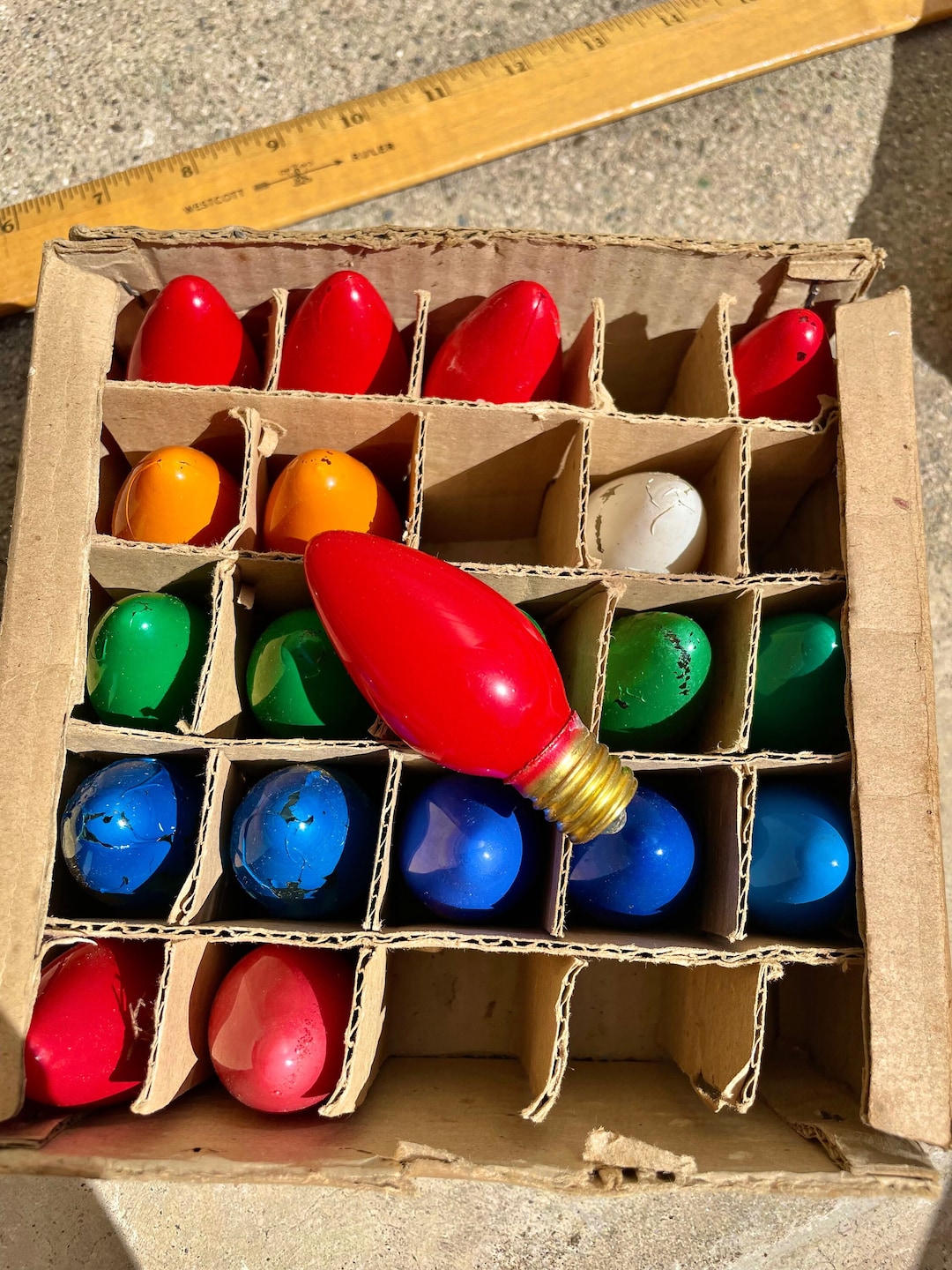 Vintage Christmas Light Bulbs C-9 Base NOS in Box - Etsy