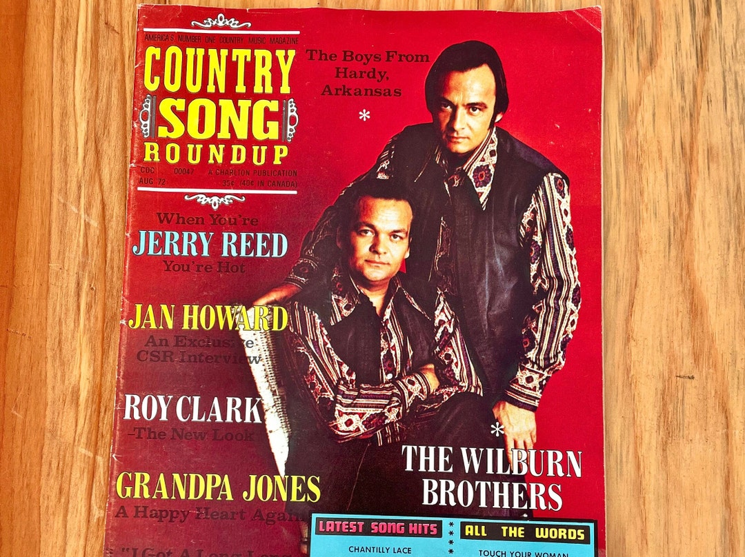 Vintage August 1972 County Song Roundup Magazine, the Wilburn Brothers ...