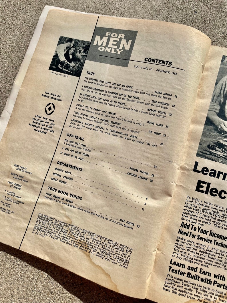Vintage 1958 for Men Only Magazine - Etsy