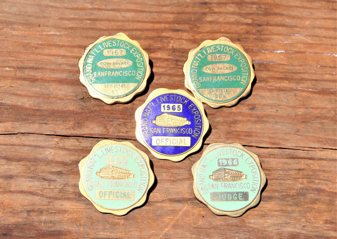 Vintage 1960's San Francisco Grand National Livestock Expo Judge Pins ...