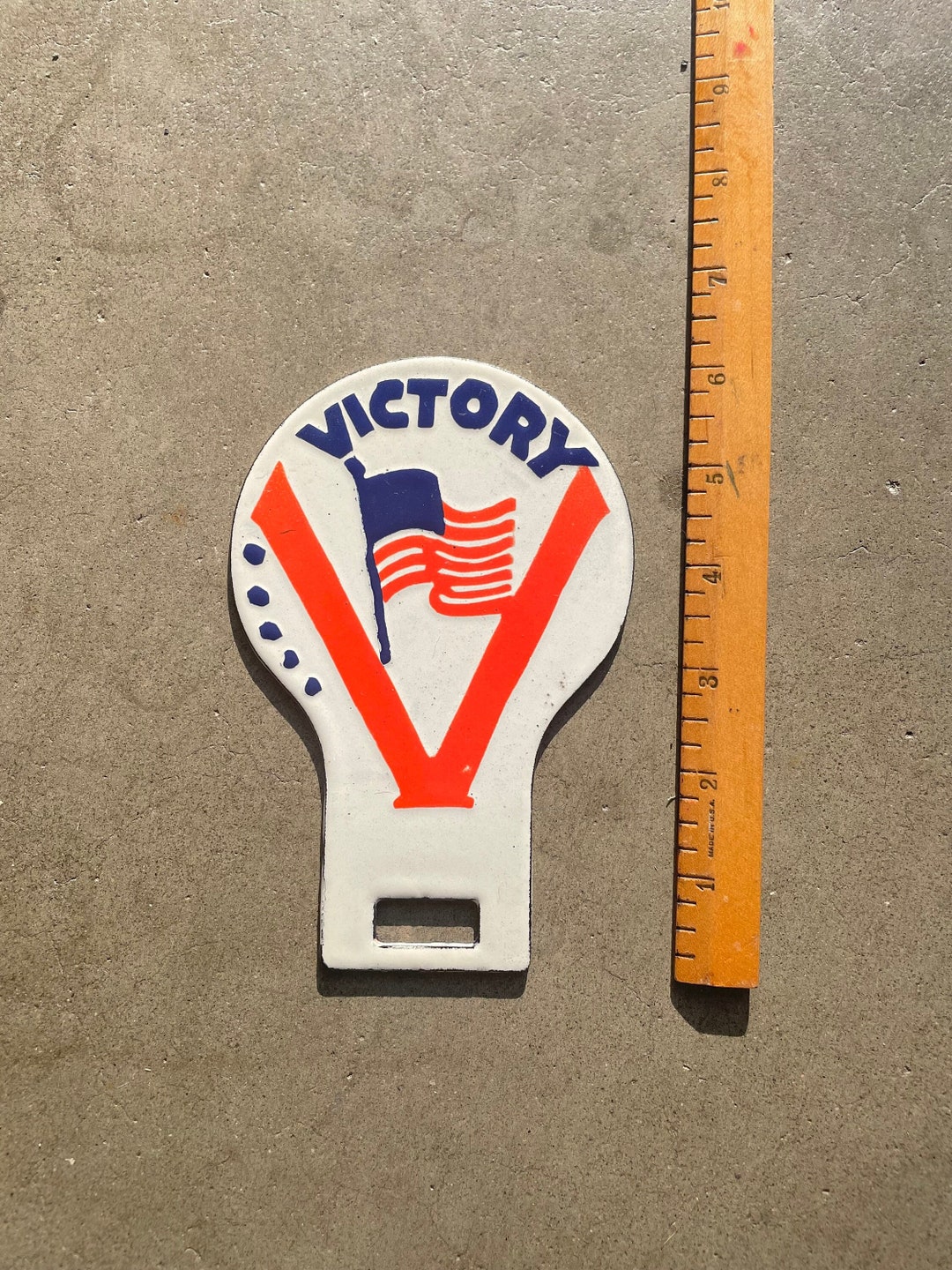 Vintage Victory V WWII Morse Code Automobile Grille and License Plate ...