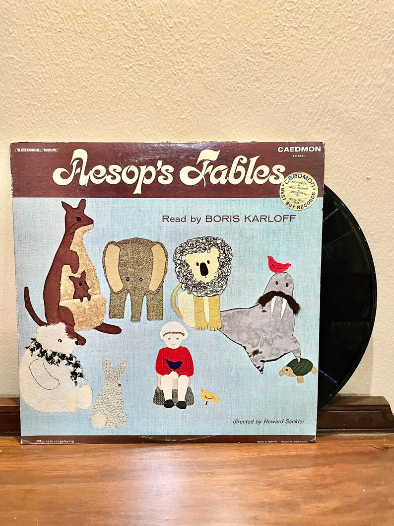 Vintage Aesop’s Fables Narrated by Boris Karloff Caedmon Vinyl Record ...