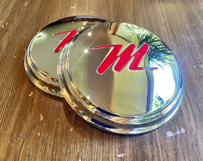 Vintage Nash Metropolitan Chrome Moon Dog Dish Hubcaps - Etsy