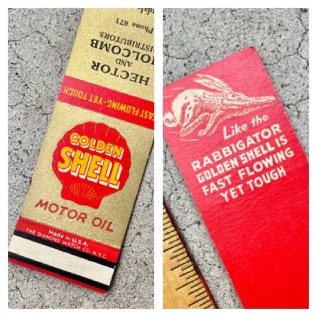 Vintage Salesman Sample Golden Shell Motor Oil Matchbook Cover - Etsy