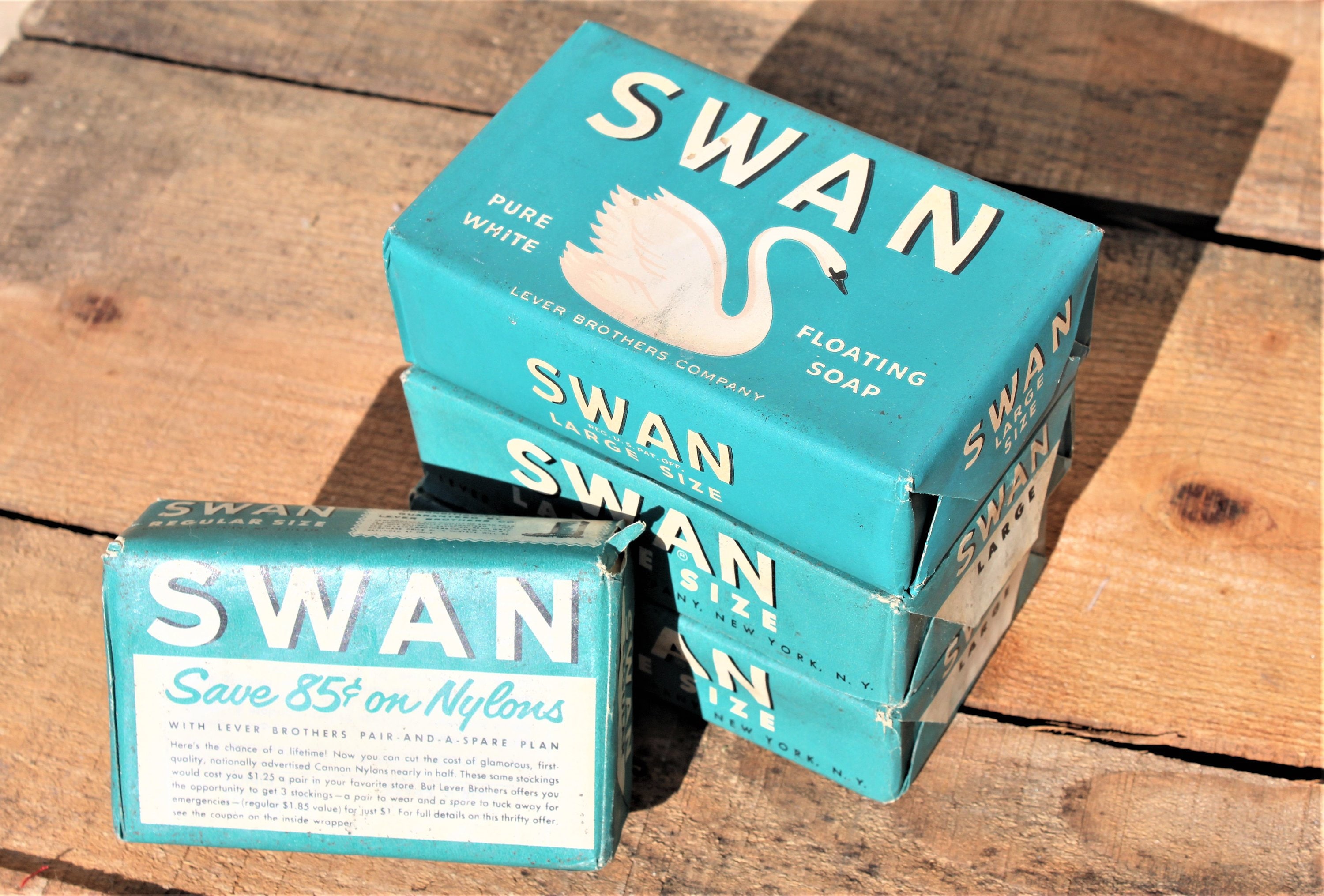 Vintage 1940's Swan Bath Soap by Lever Brothers Company Set of 4 Bars ...