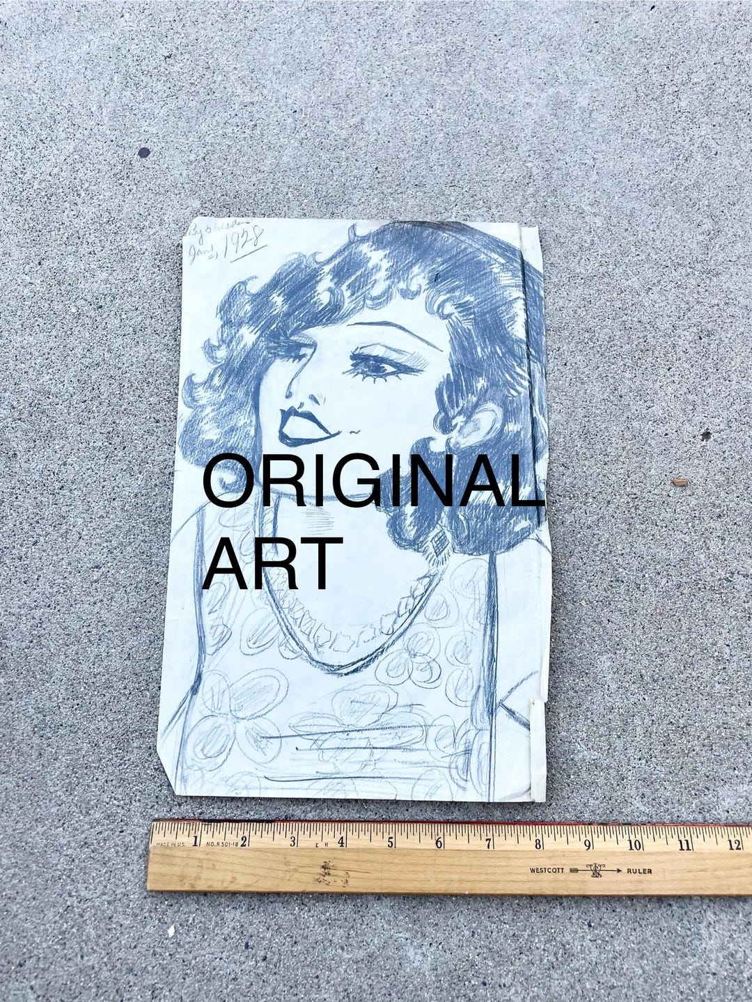 Vintage 1920s Original Gladys Goldstein San Francisco Flapper Drawing ...