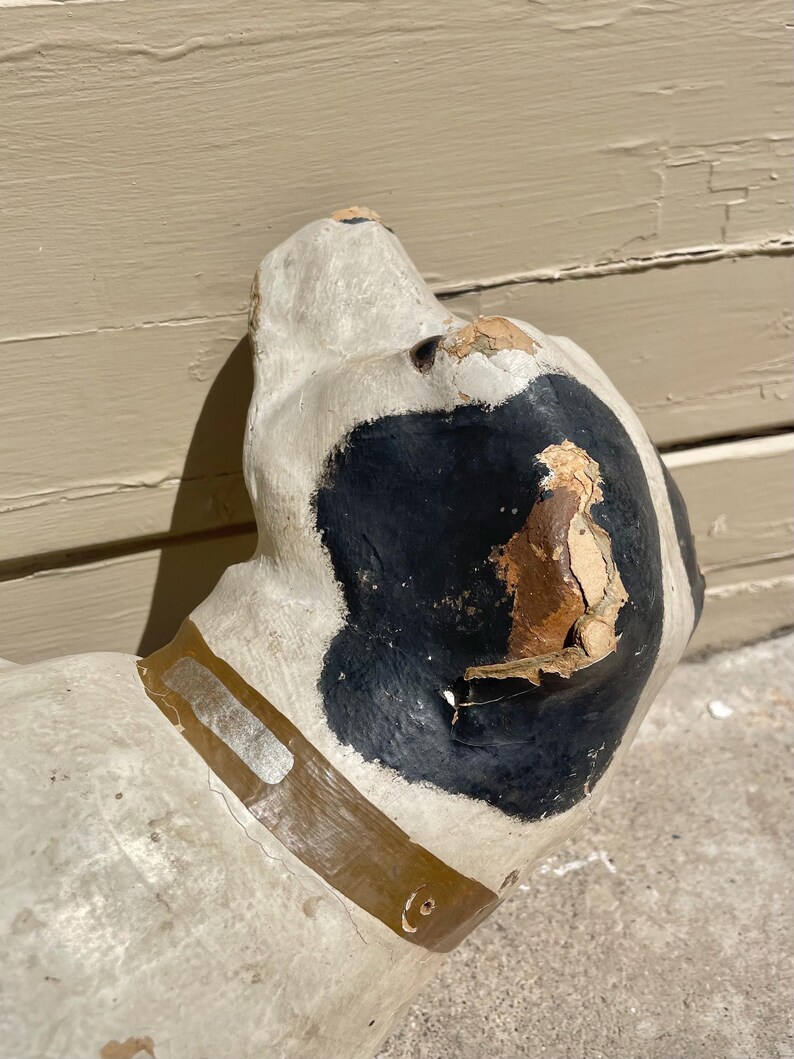 EARLY Vintage RCA Glass Eye Dog Display by Old King Cole Papier Mache ...