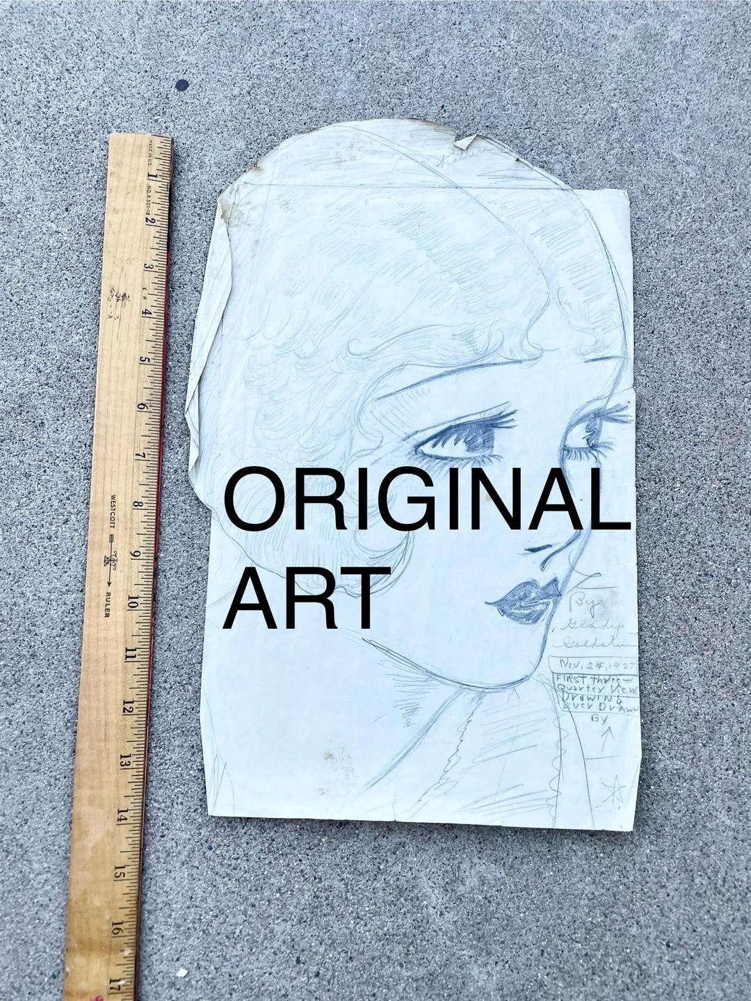 Vintage 1920s Original Gladys Goldstein San Francisco Flapper Drawing ...