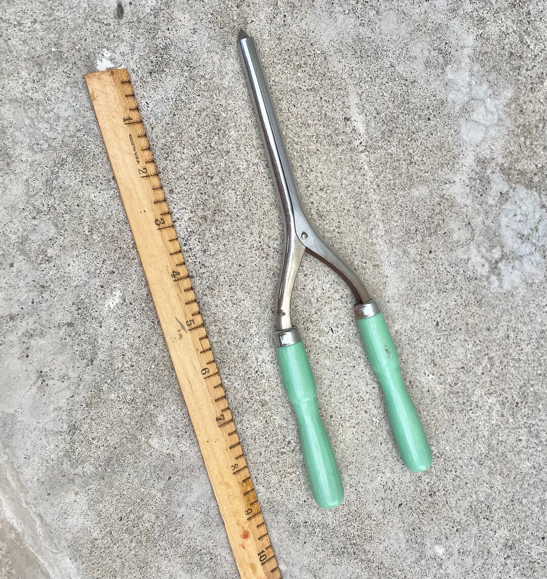 Vintage 1950s Wood Handled Hair Curling Iron Rod - Etsy