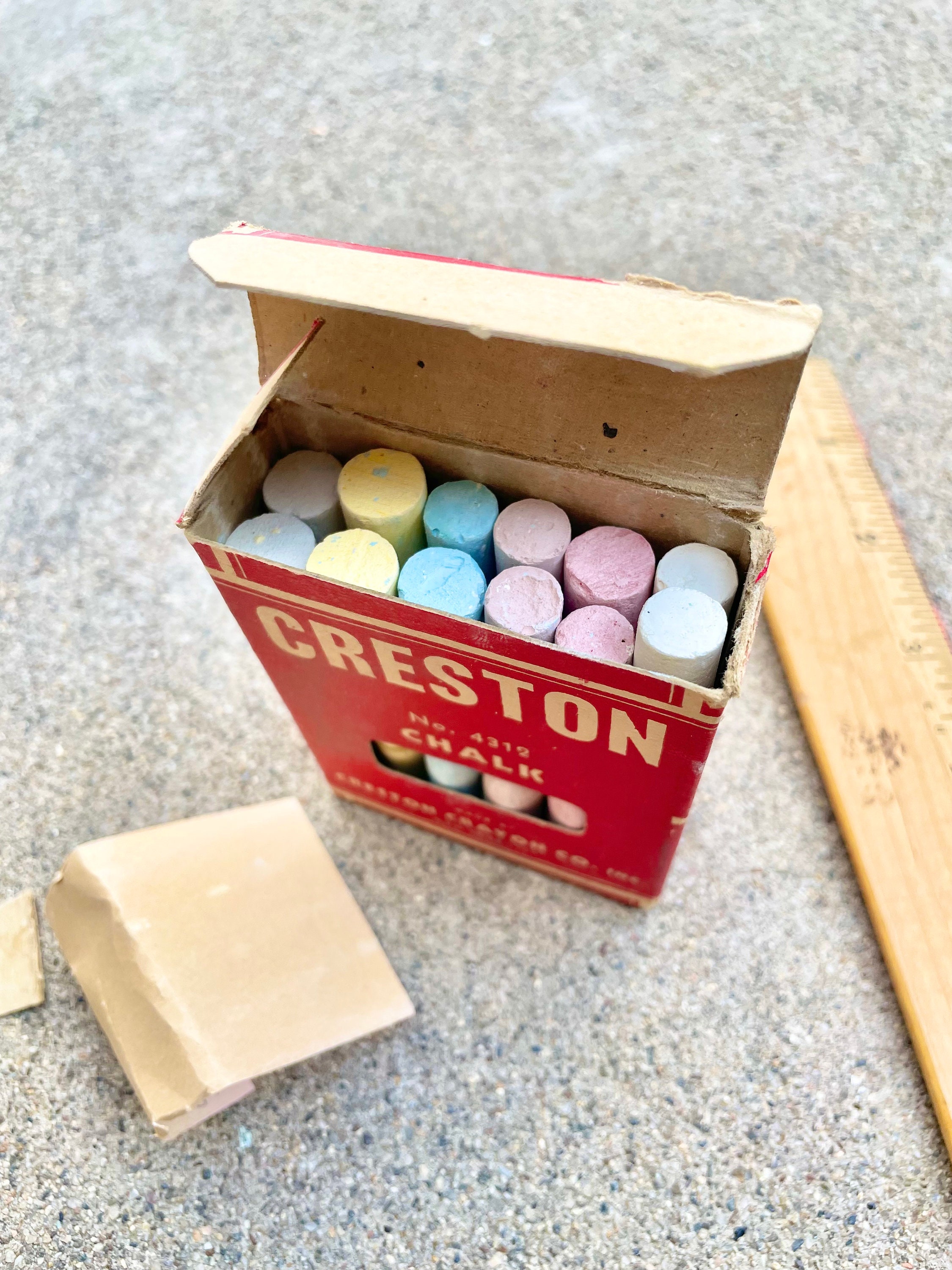 Vintage Creston Chalk Box and Chalk - Etsy UK