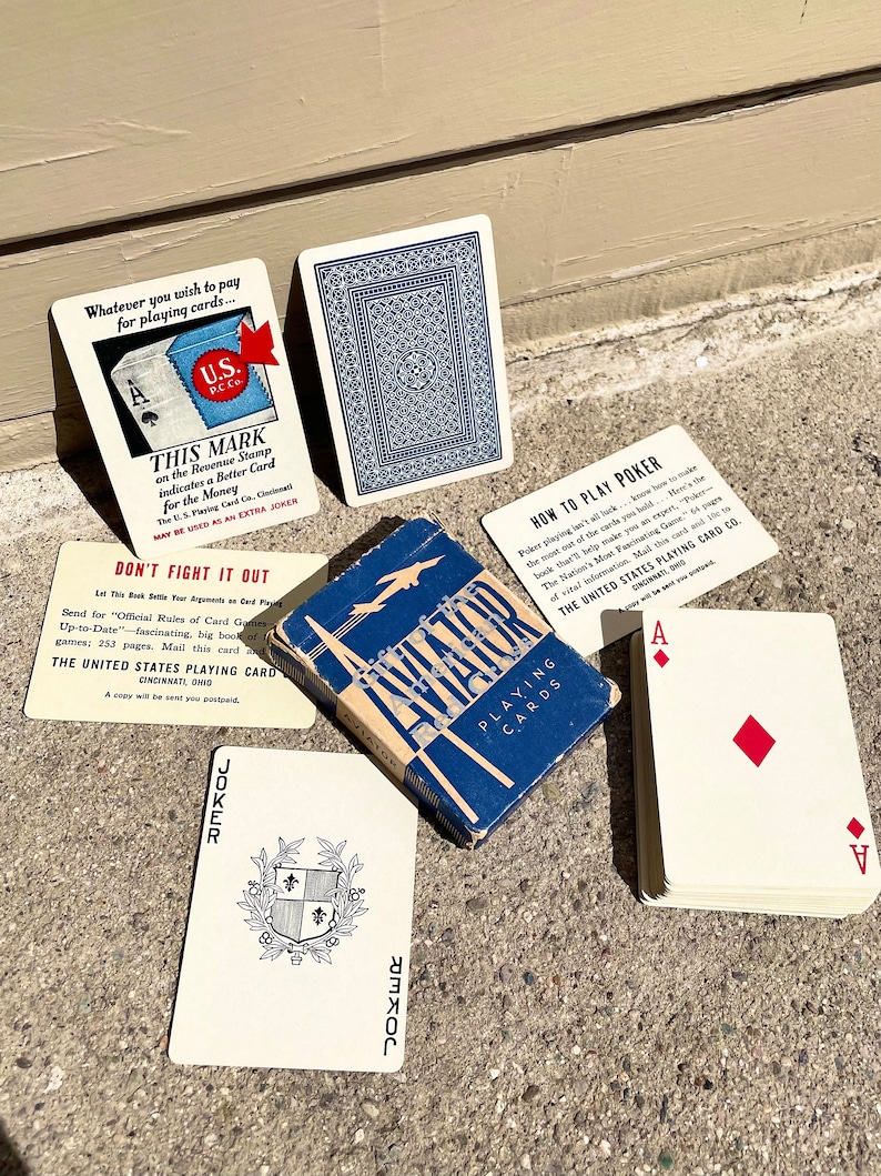 Vintage 1942 WWII American Red Cross Aviation Government Playing Cards ...