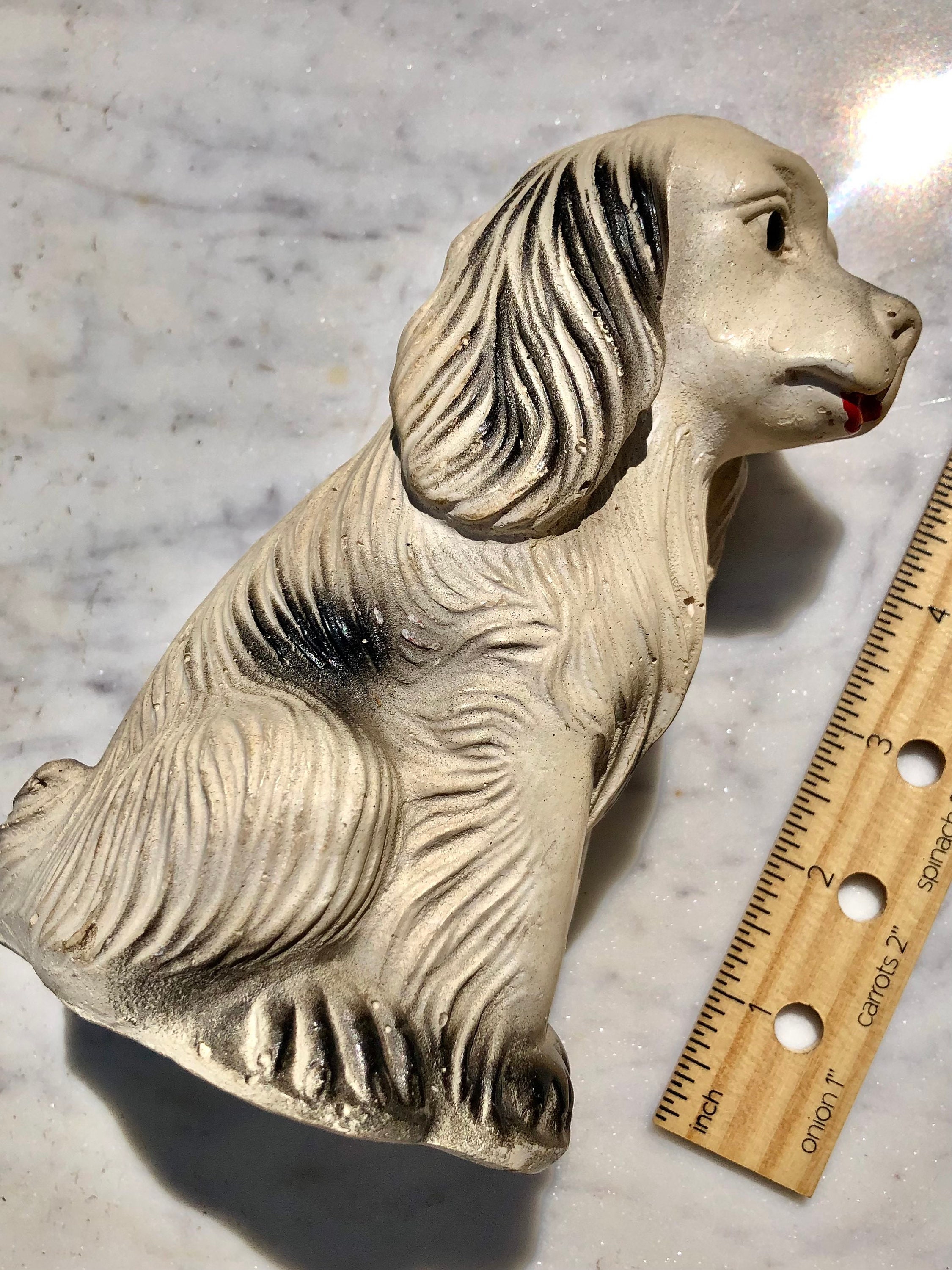 Vintage Chalkware Plaster Dog Statue - Etsy