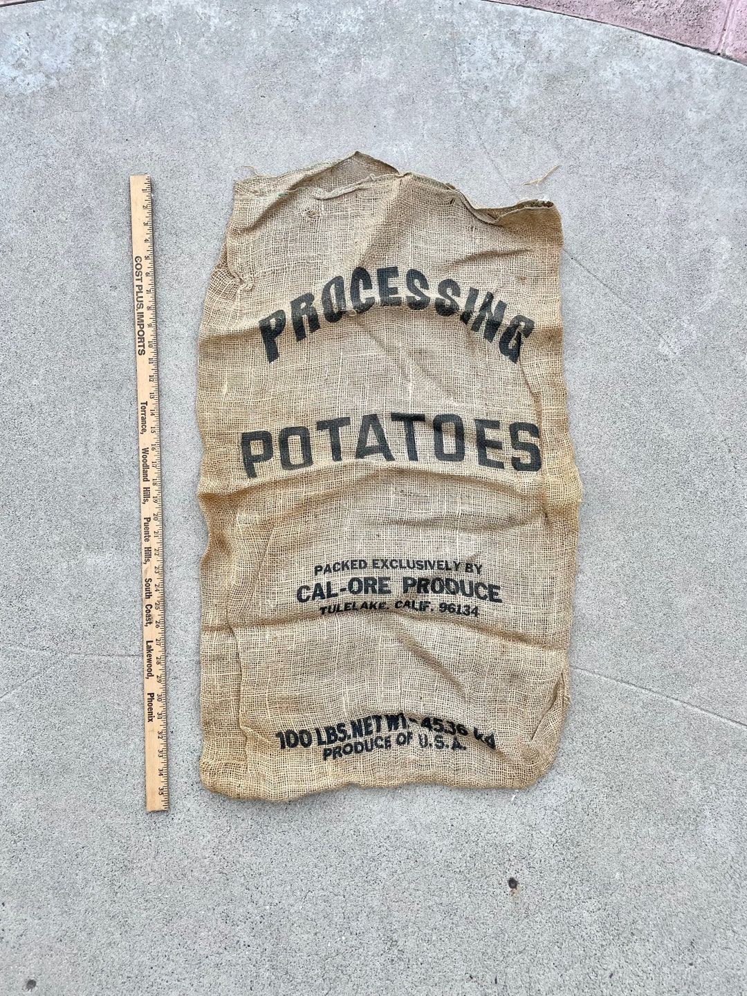 Vintage Potato Cal-ore Products Tulelake California Burlap Sack Bag - Etsy