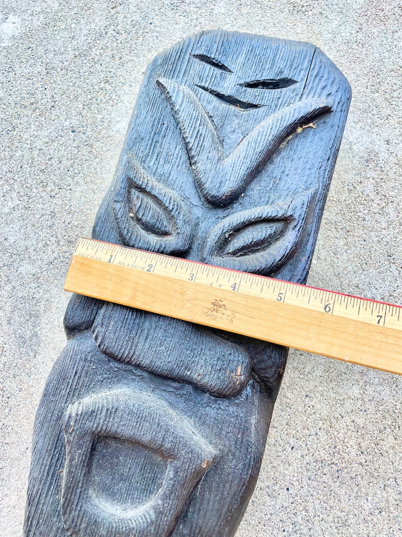 Vintage Wood Tiki Mask Witco-esque - Etsy