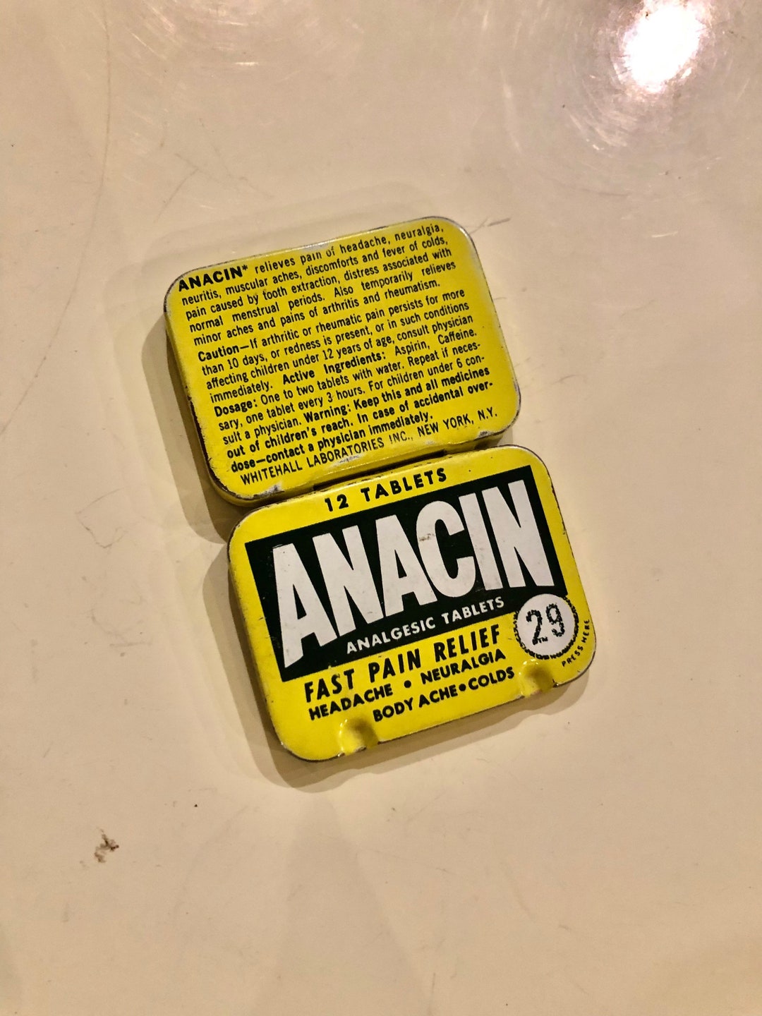 Vintage Anacin Medicinal Tin Container - Etsy